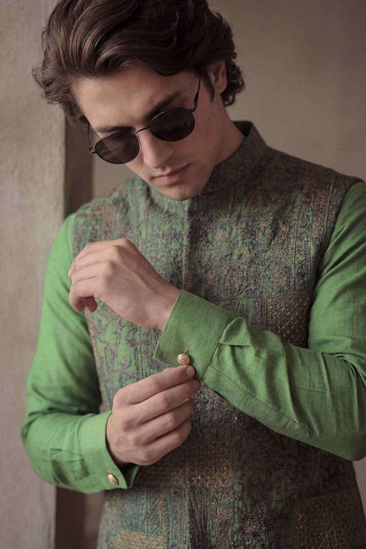 GREEN & GOLD WAISTCOAT – Humayunalamgir